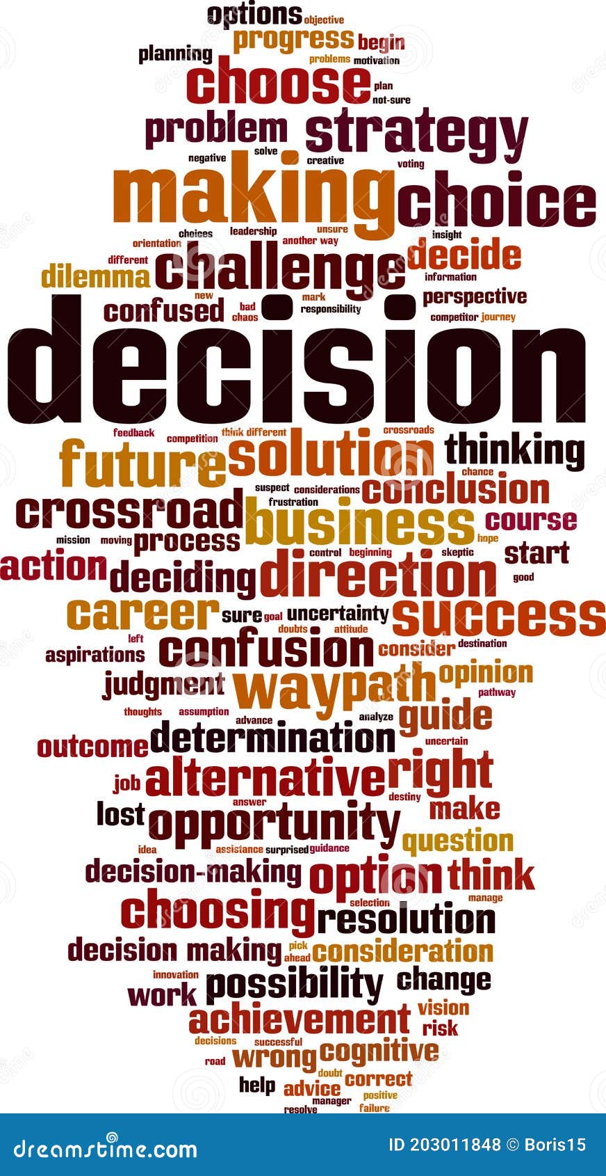 Decision word cloud stock vector. Illustration of choosing - 203011848
