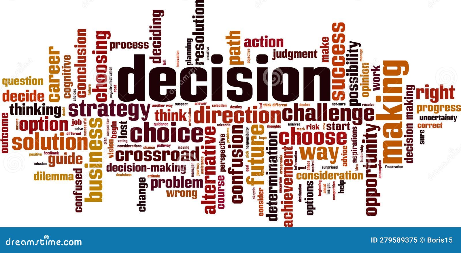 Decision word cloud stock vector. Illustration of consideration - 279589375