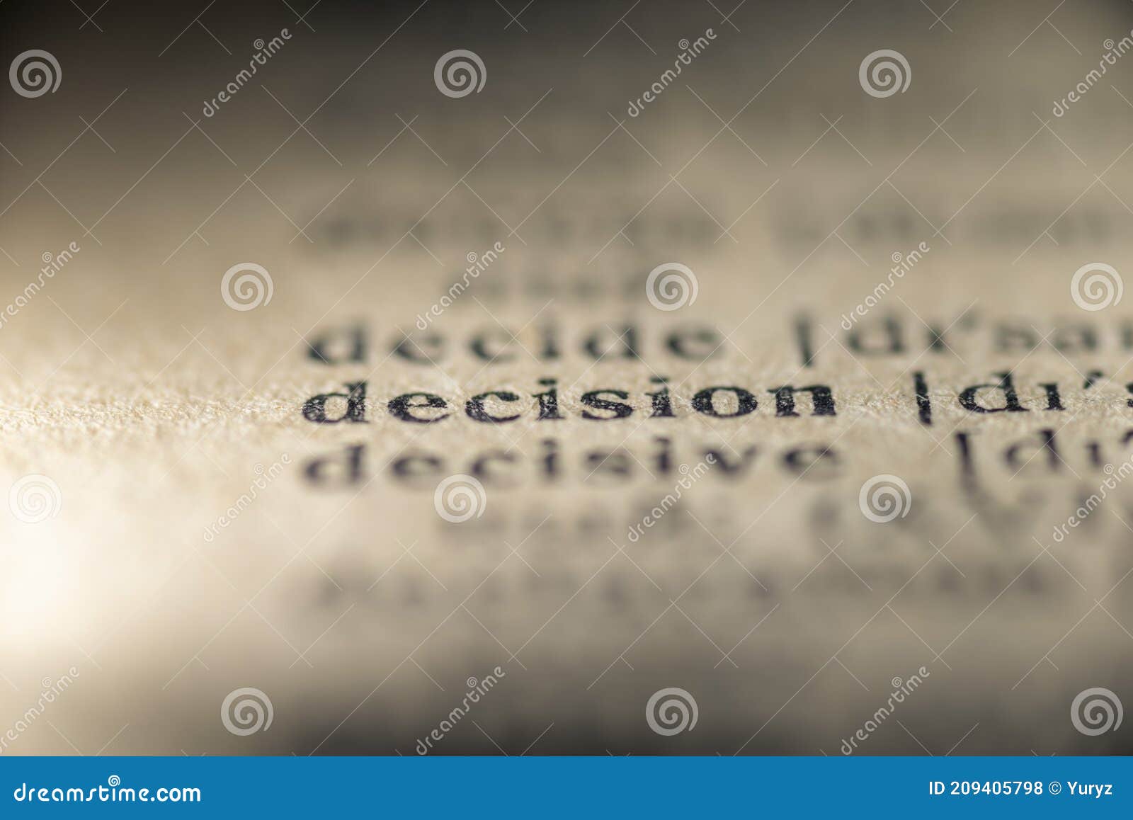 Decision word dictionary stock photo. Image of resolve - 209405798
