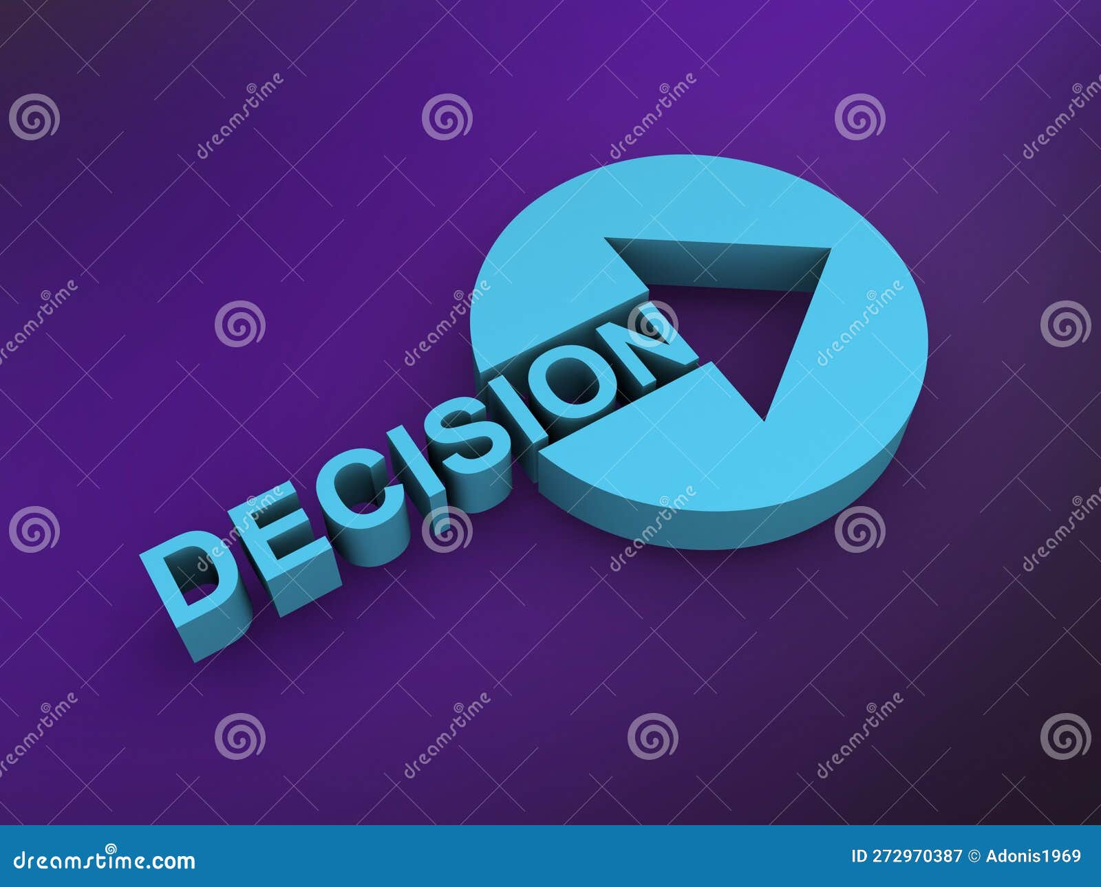 Decision word on purple stock illustration. Illustration of target ...