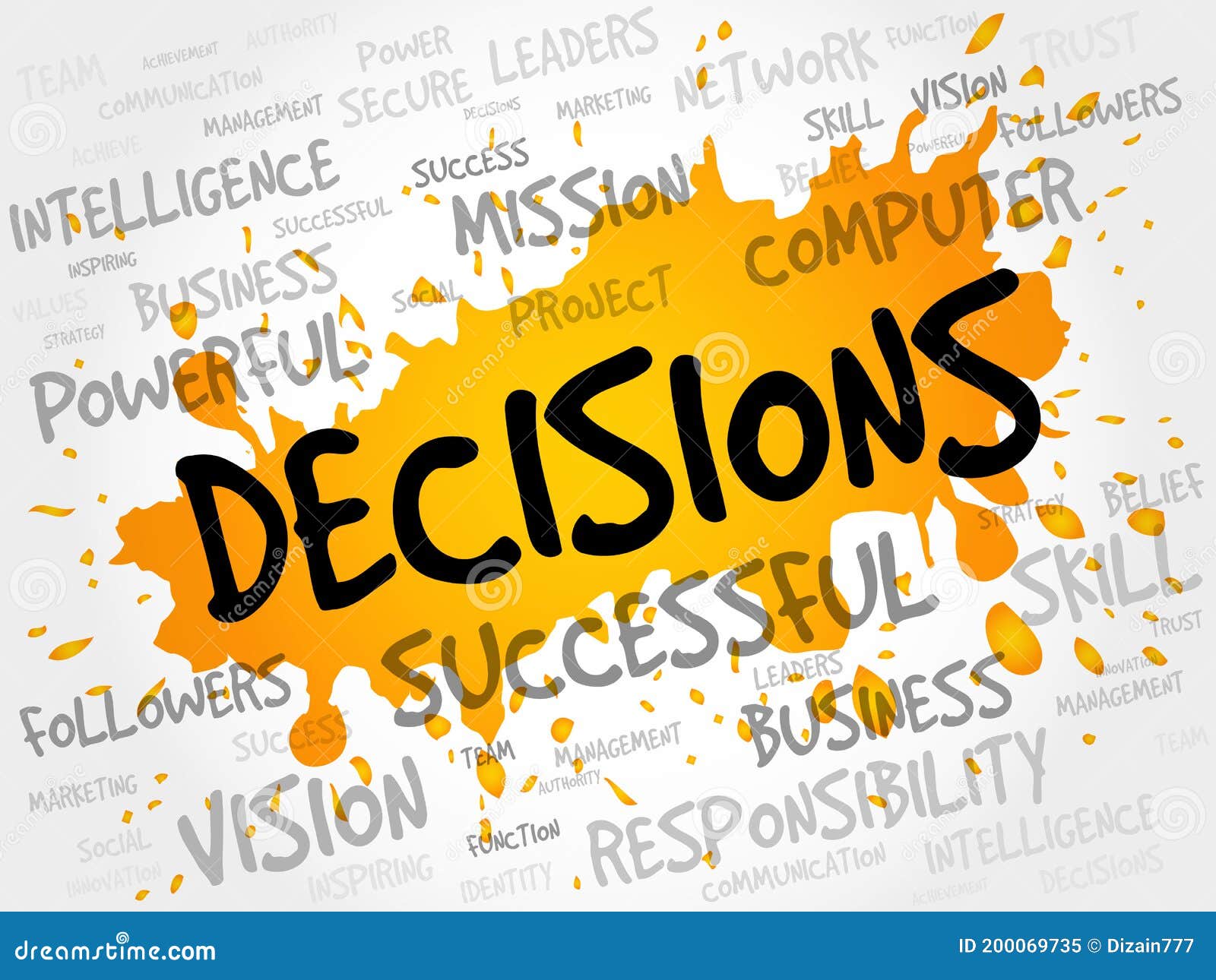 DECISIONS word cloud stock illustration. Illustration of motivation ...