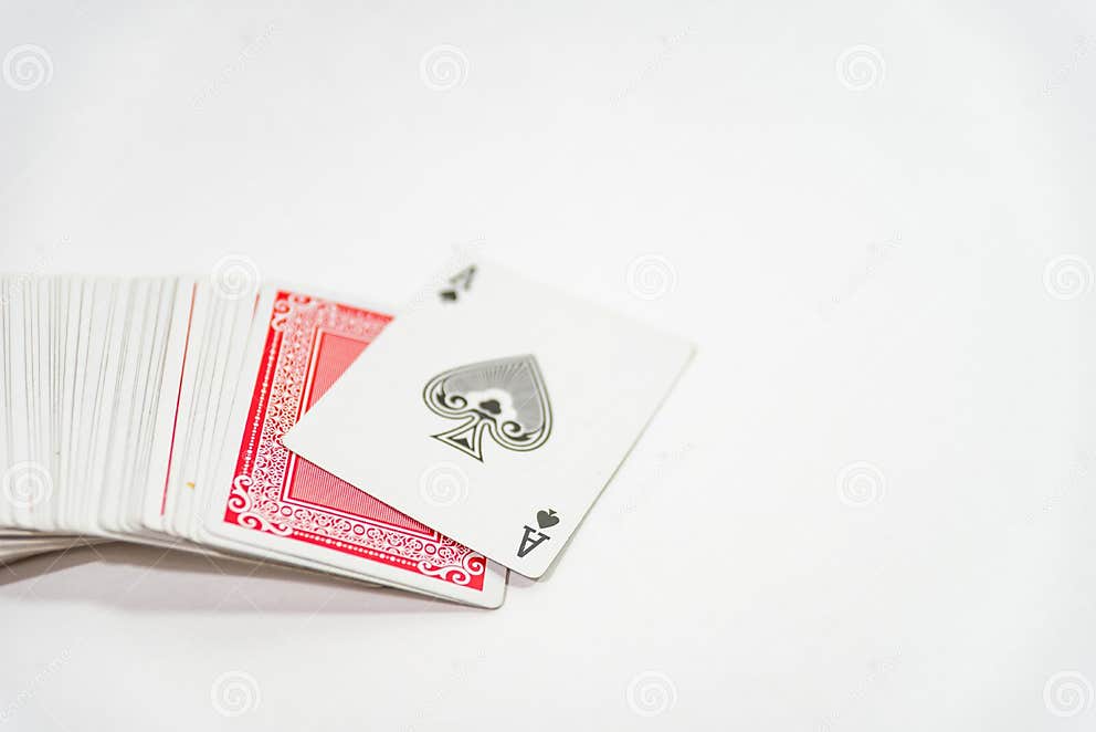 Deck of Cards Face Down on a White Table Stock Photo - Image of ...