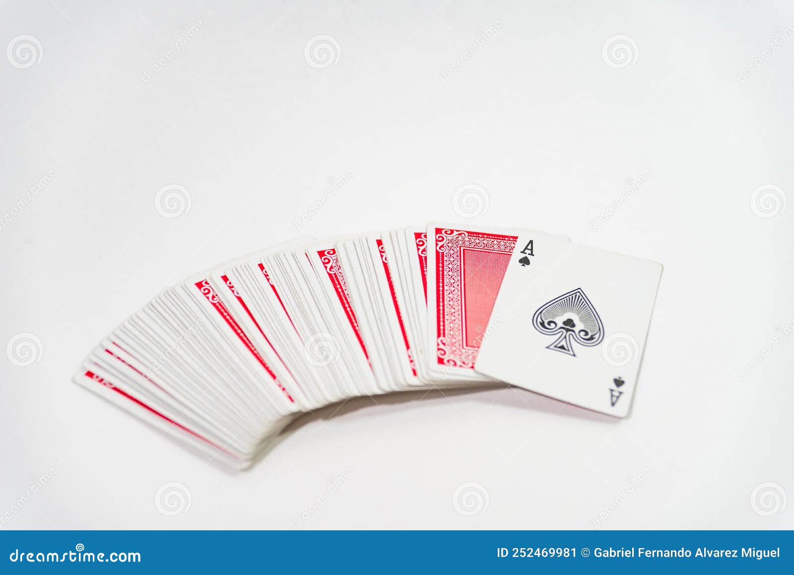 Deck of Cards Face Down on a White Table Stock Image - Image of ...