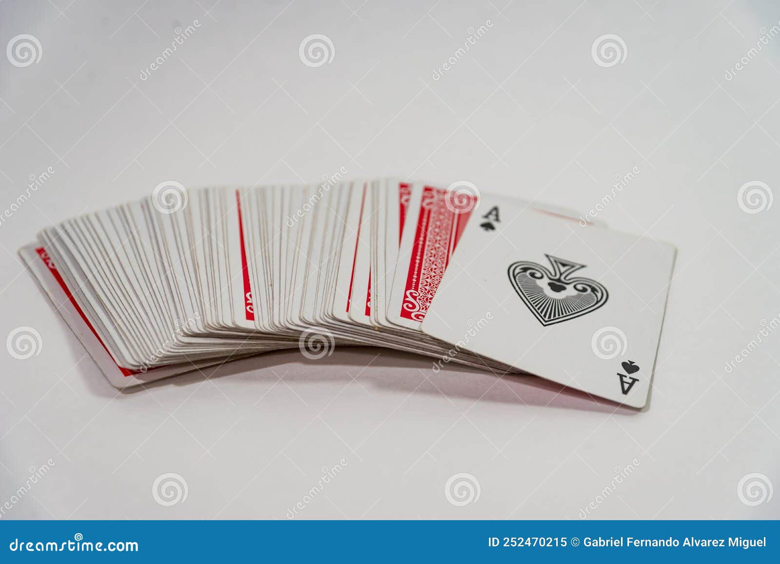 Deck of Cards Face Down on a White Table Stock Image - Image of dealer ...
