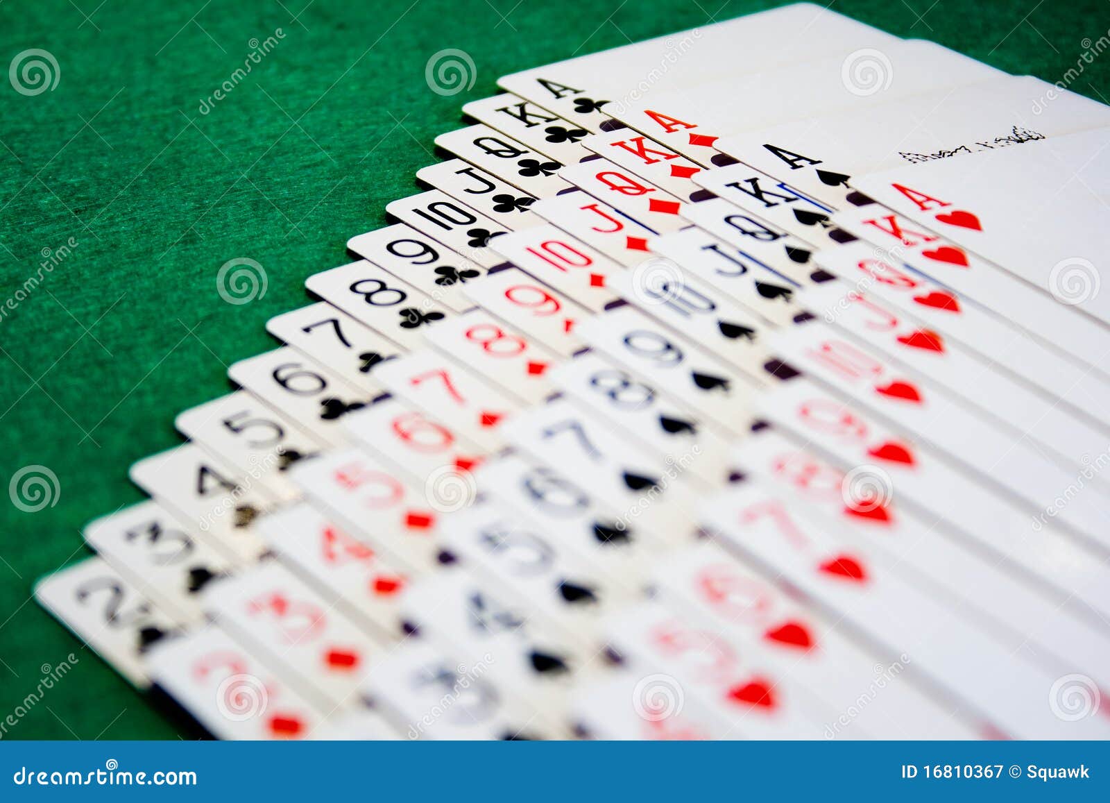 A deck of cards laid out stock image. Image of playing - 16810367