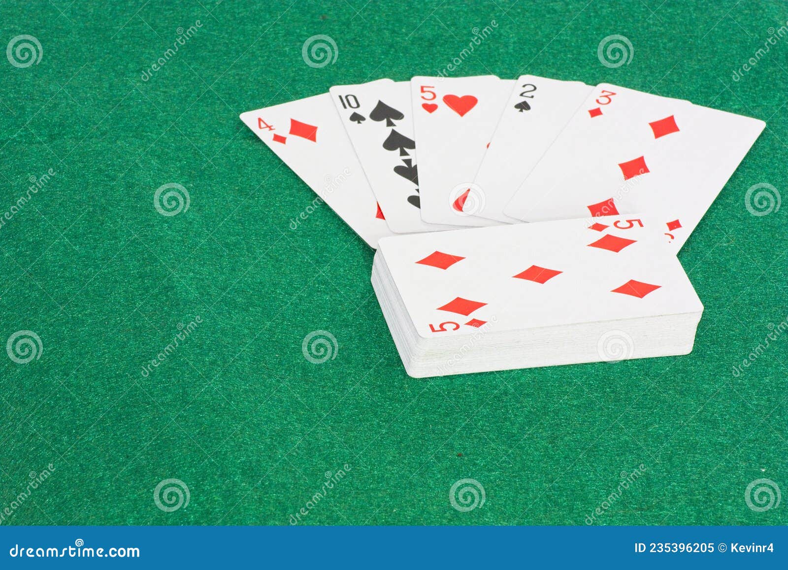 Two Cards And, Laid Out In A Row, Poker Chips And A Cube, On A Black ...