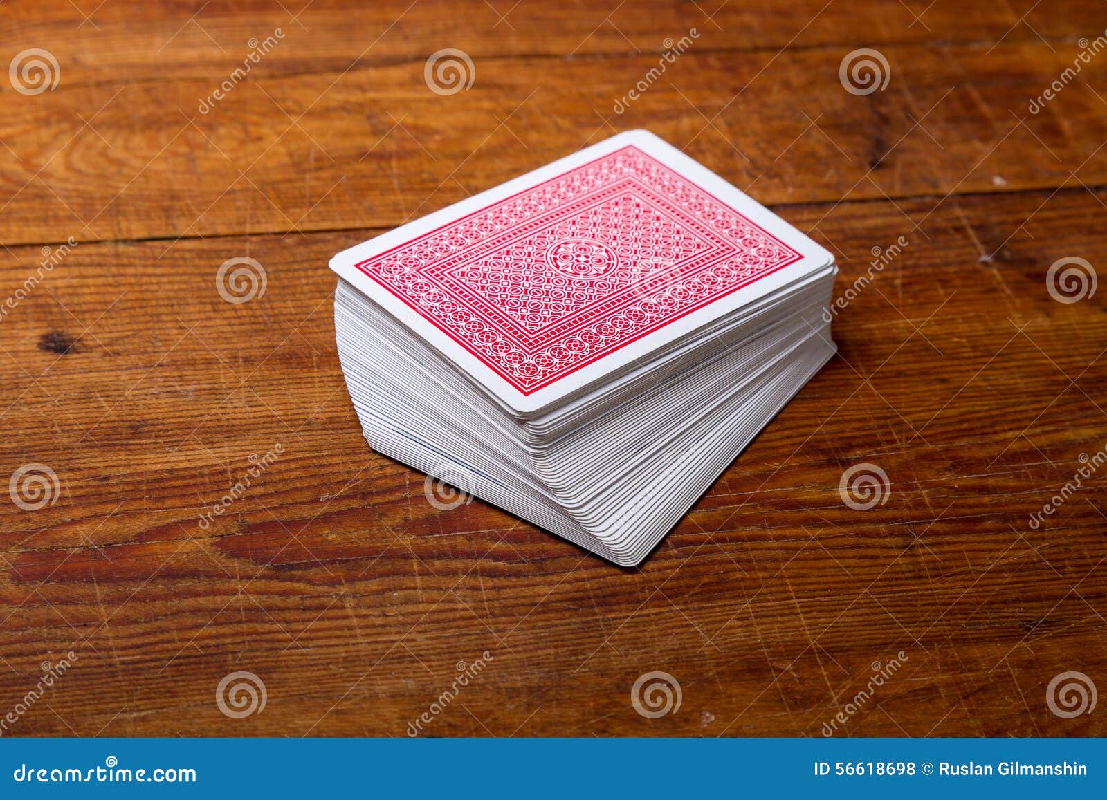 Deck of Cards on Wooden Table Stock Photo - Image of poker, queen: 56618698