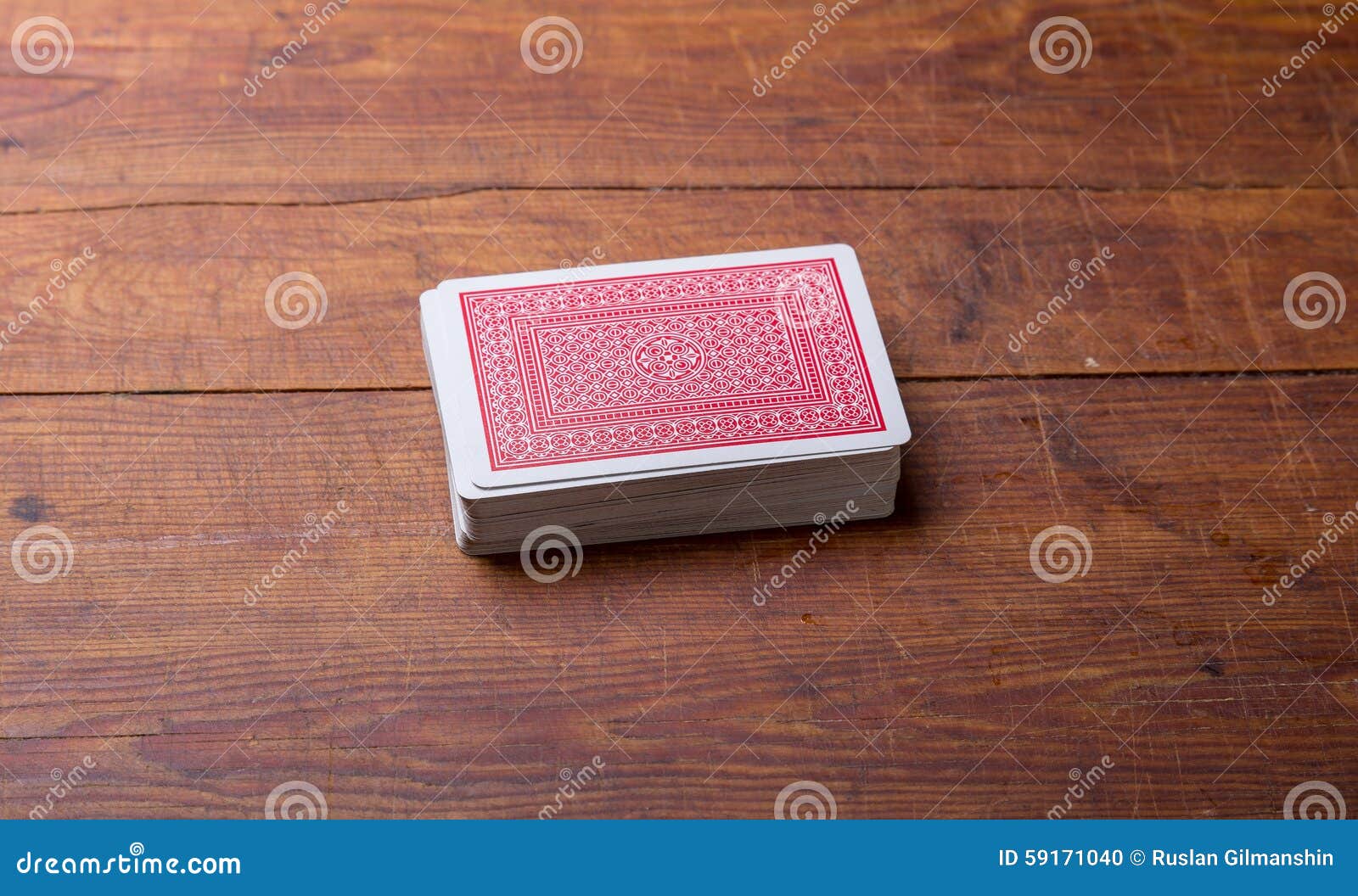 Deck of Cards on Wooden Table Stock Photo - Image of pile, chance: 59171040