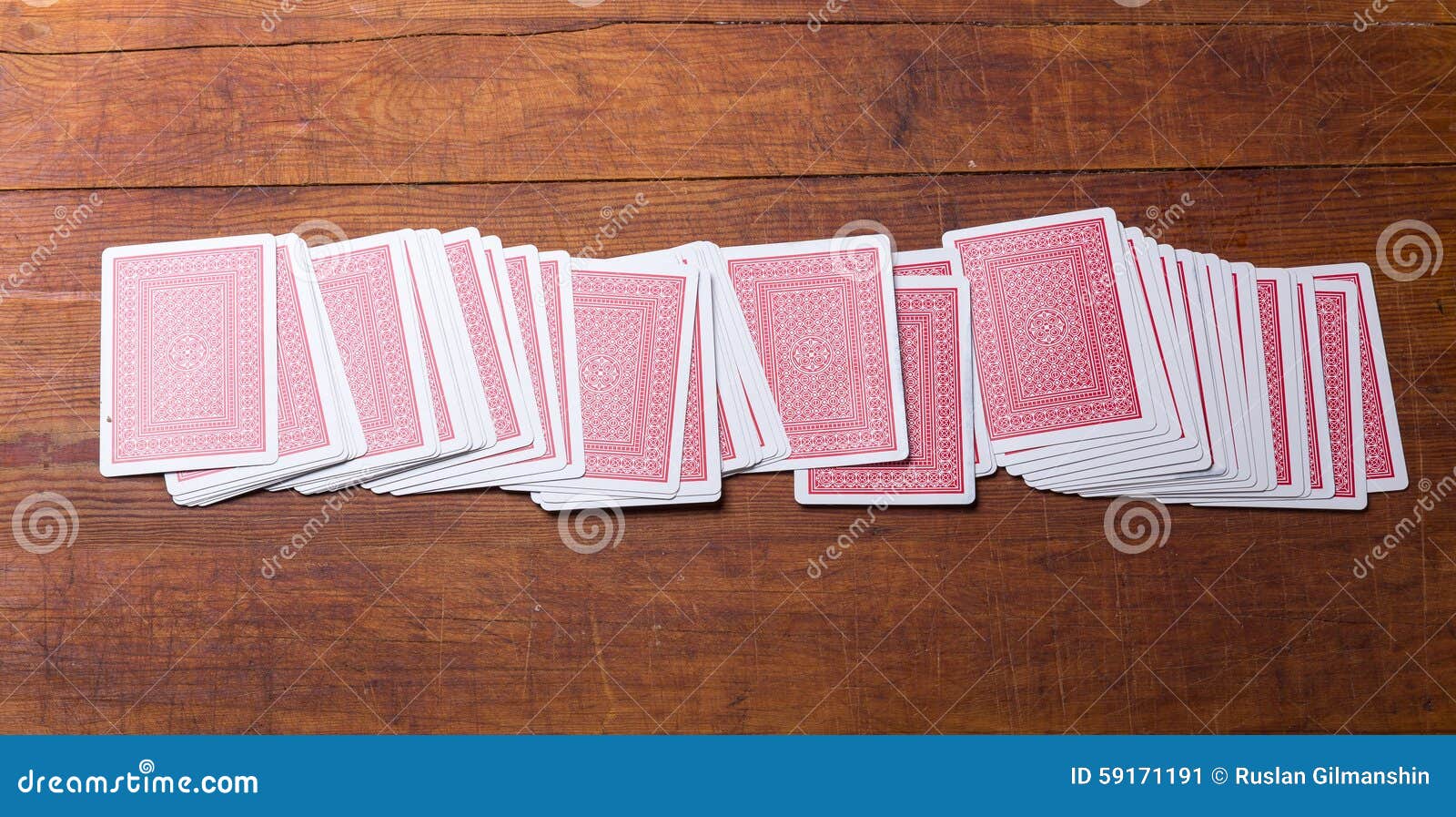 Deck of Cards on Wooden Table Stock Image - Image of clubs, passion ...