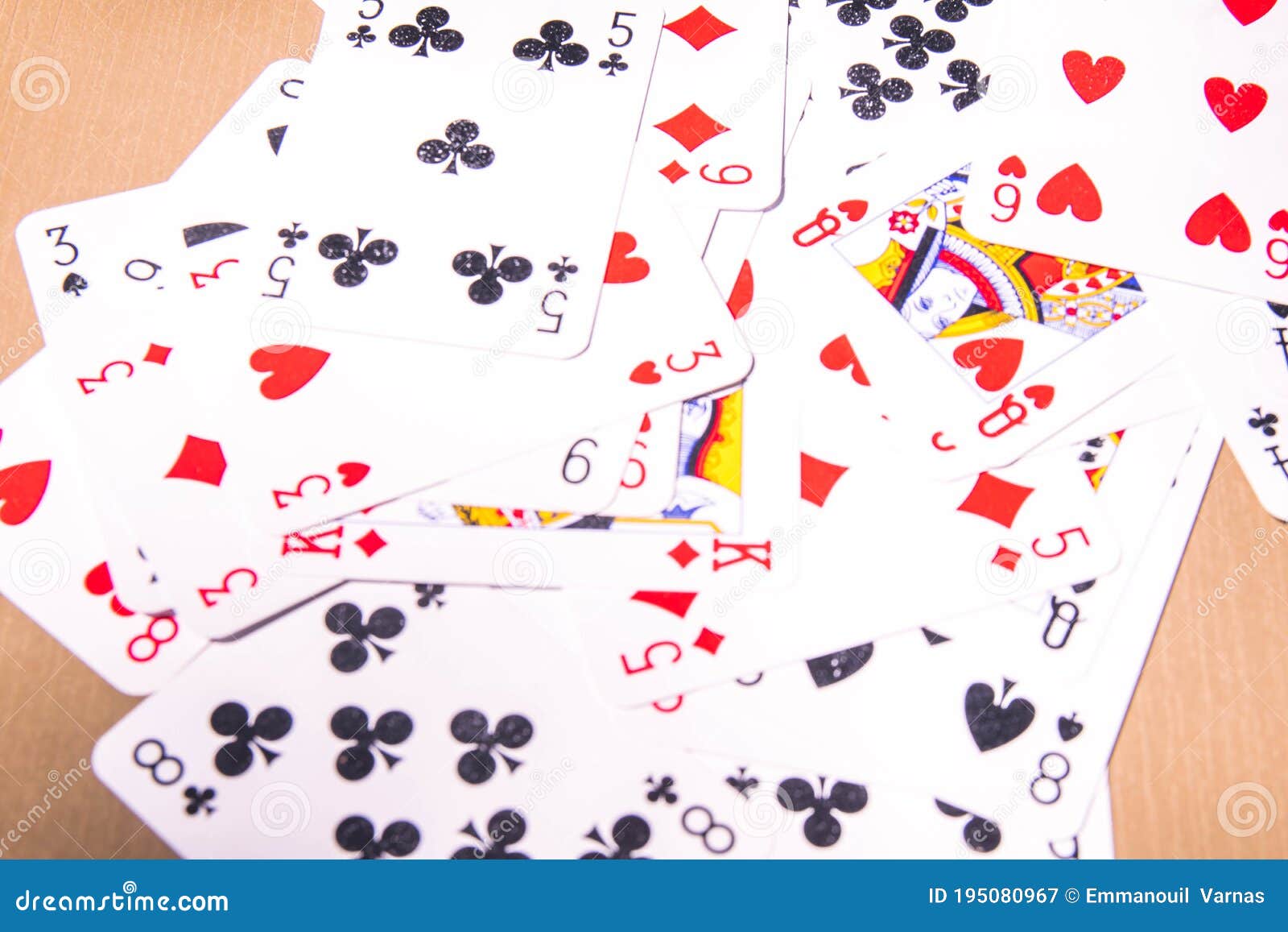 Deck of Cards on a Wooden Table Stock Image - Image of card, cartas ...