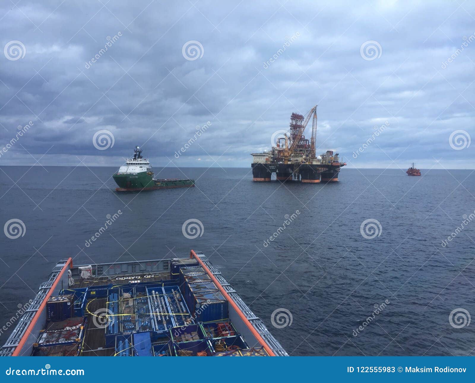 Deck Cargo Operations at Sea Editorial Stock Photo - Image of offshore ...