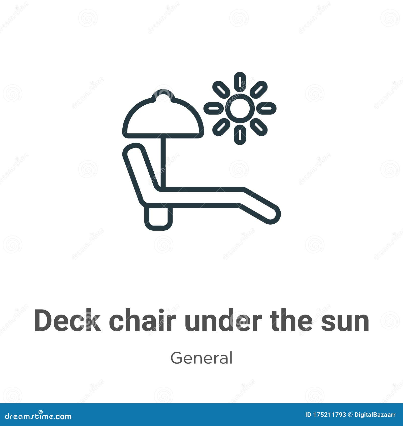 Deck Chair Under the Sun Outline Vector Icon. Thin Line Black Deck ... Deck Chair Under the Sun Outline Vector Icon. Thin Line Black Deck ...