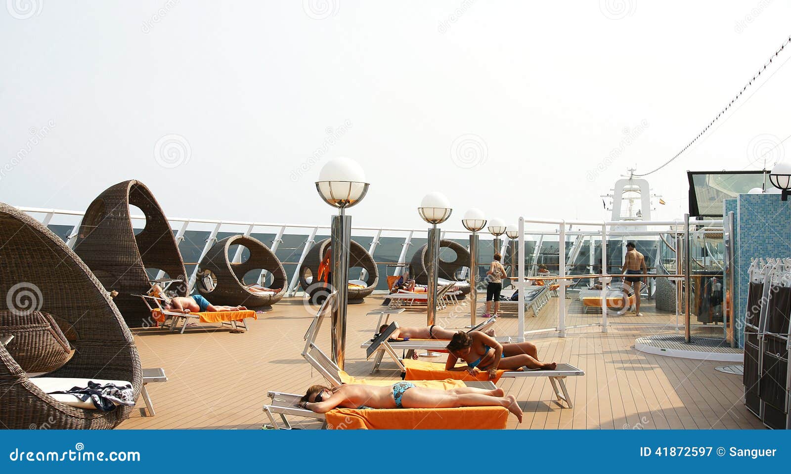 Deck Chairs on the Deck of a Cruise Editorial Photography - Image of ...
