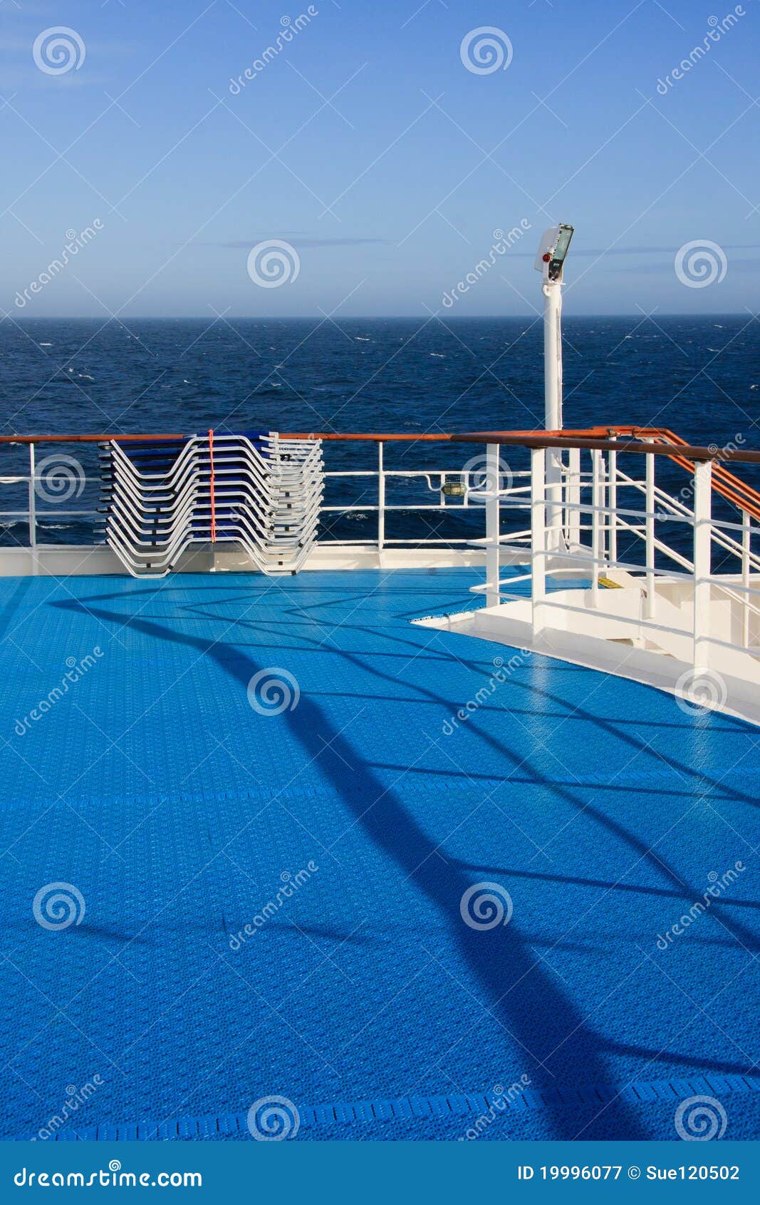 Deck of a cruise liner stock image. Image of ship, rails - 19996077