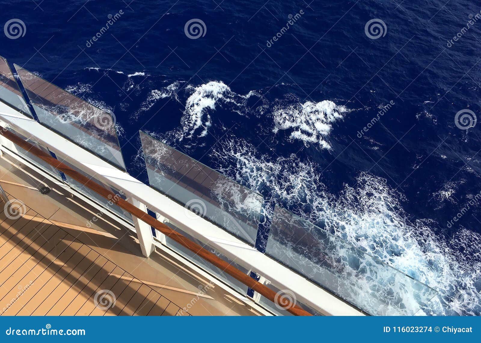 On a Cruise Ship Looking Down into the Ocean Stock Photo - Image of ...