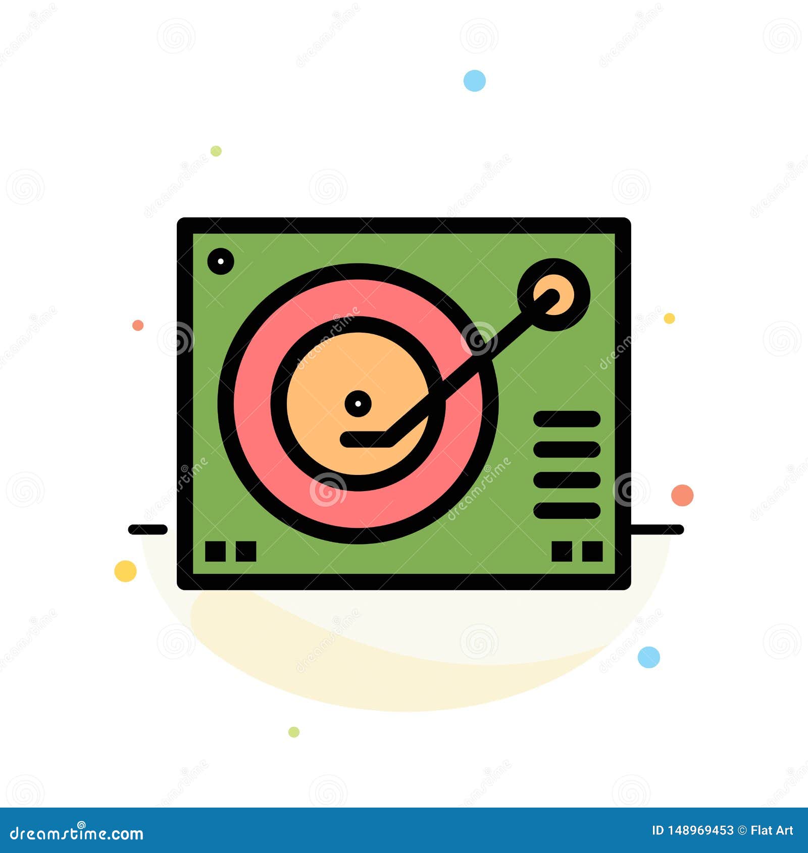 Deck, Device, Phonograph, Player, Record Abstract Flat Color Icon ...