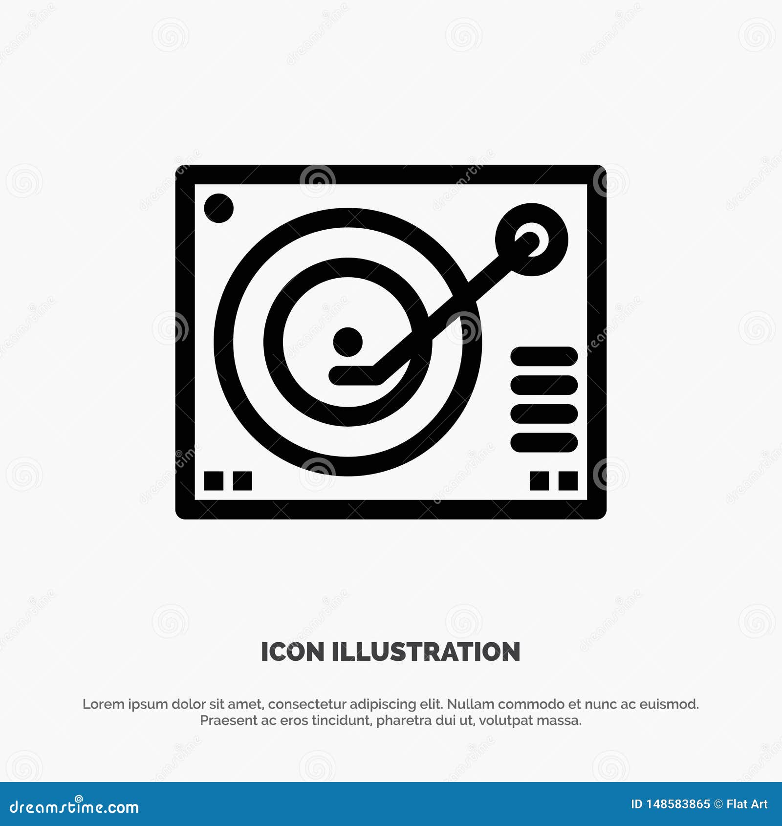 Deck, Device, Phonograph, Player, Record Line Icon Vector Stock Vector ...
