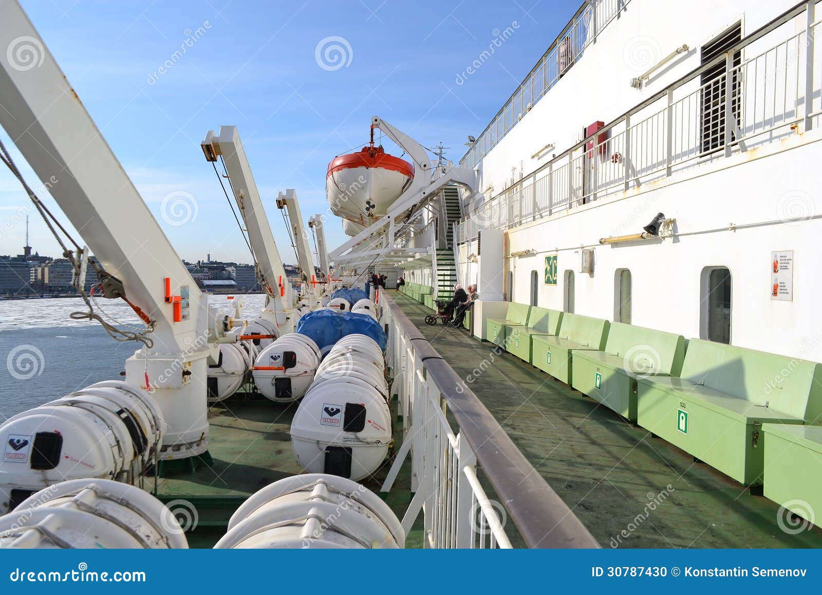 Deck of a ferry Silja Line editorial image. Image of passenger - 30787430