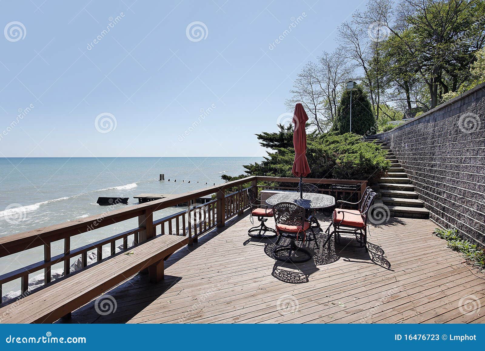 Deck with lake view stock image. Image of living, deck - 16476723