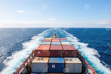 The Deck of a Massive Container Ship is Shown, with Rows of Stacked ...