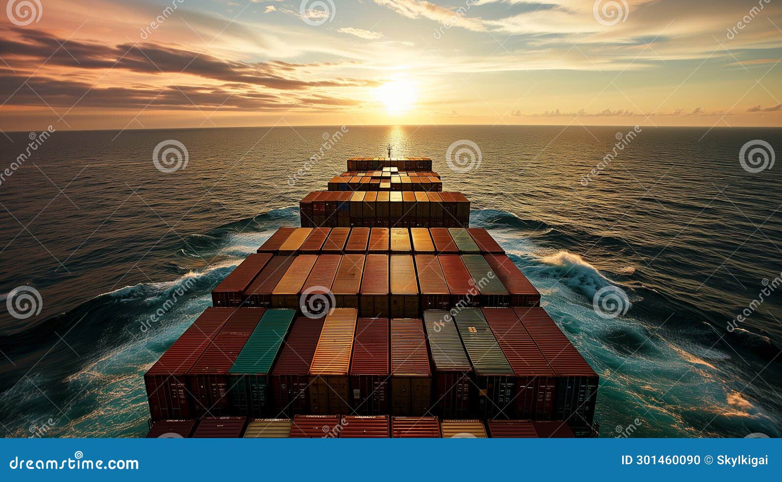 The Deck of a Massive Container Ship is Shown, with Rows of Stacked ...