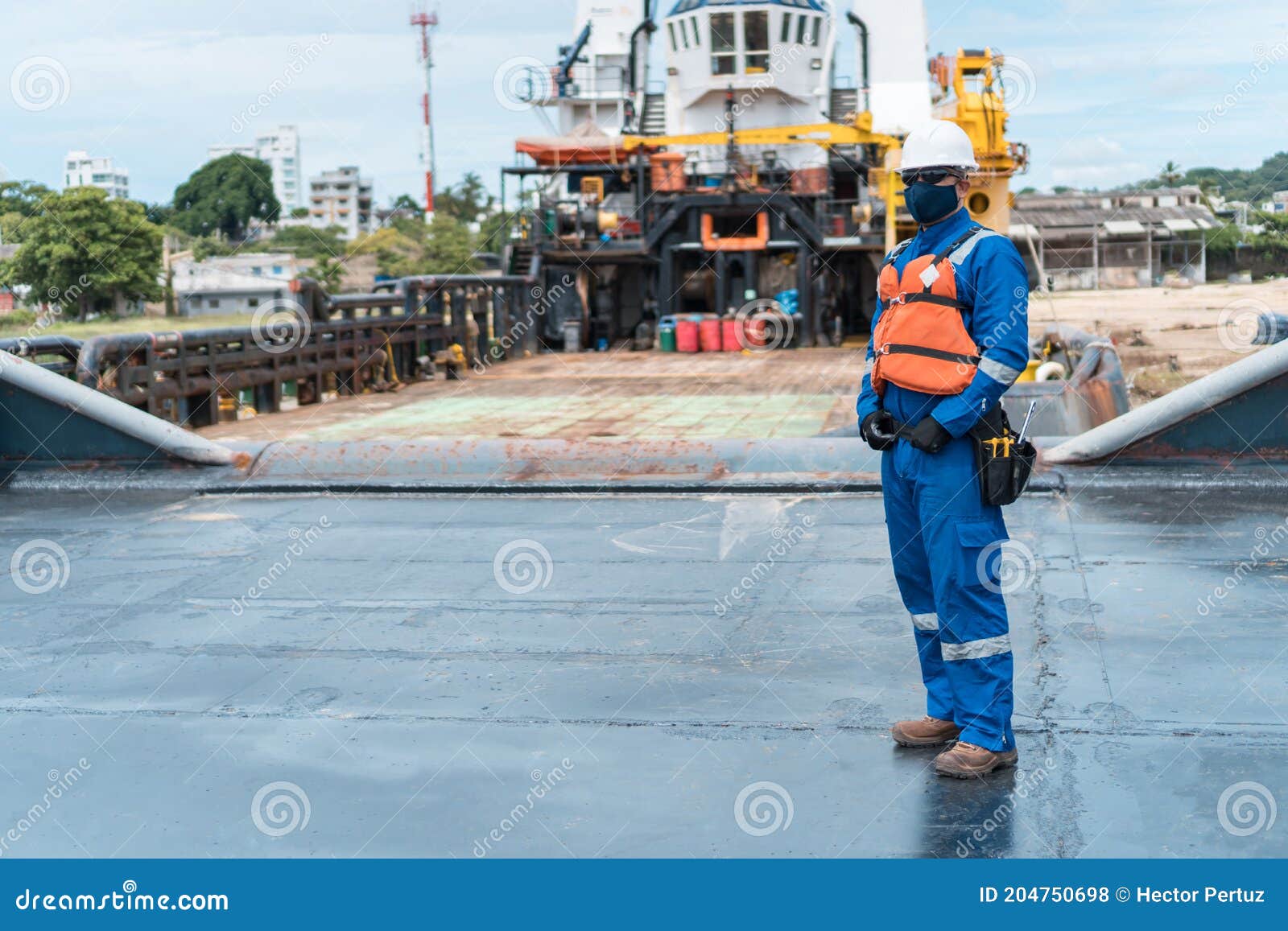 Loading Port Night View Royalty-Free Stock Photo | CartoonDealer.com ...