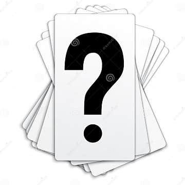 A Deck of Plastic Cards in White with the Symbol of the Question Mark ...