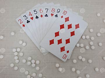 Deck of Playing Card with Tablets Stock Photo - Image of flooring ...