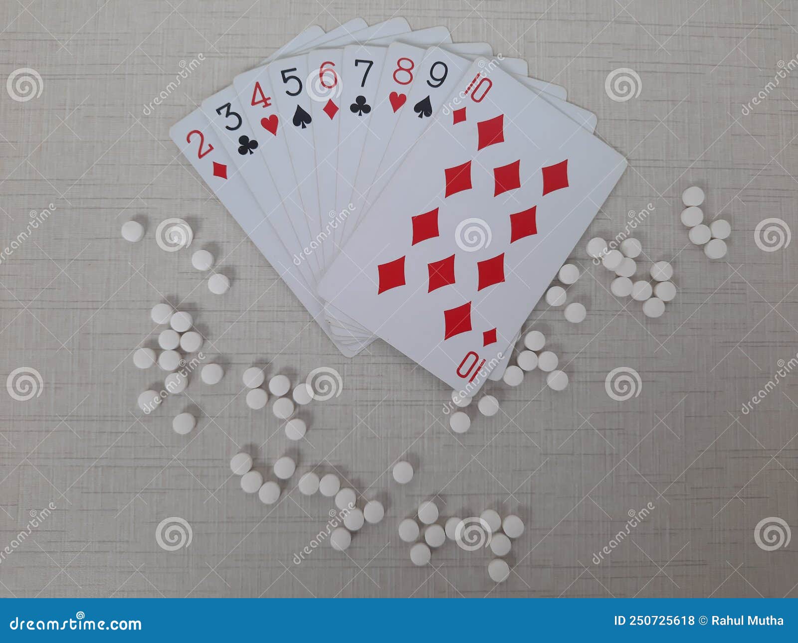 Deck of Playing Card with Tablets Stock Photo - Image of casino, danger ...