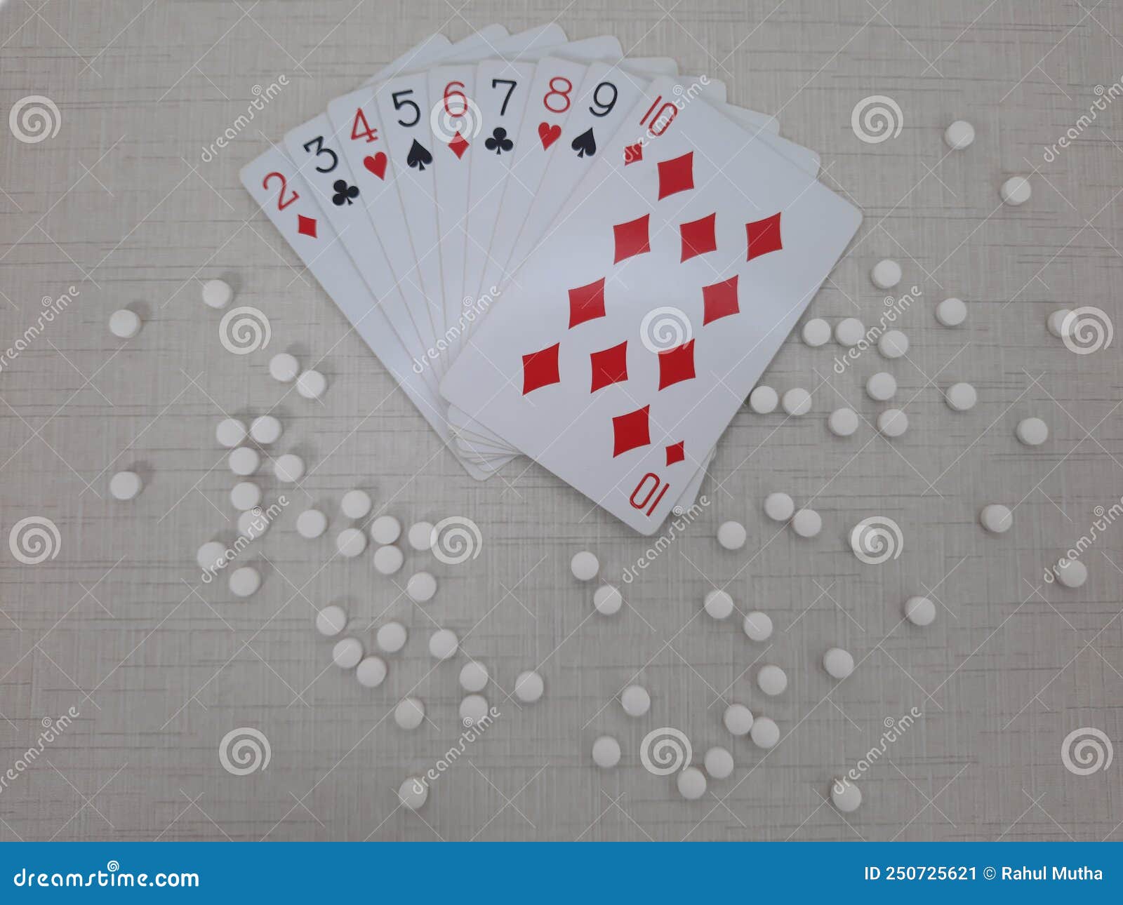 Deck of Playing Card with Tablets Stock Image - Image of blue, care ...