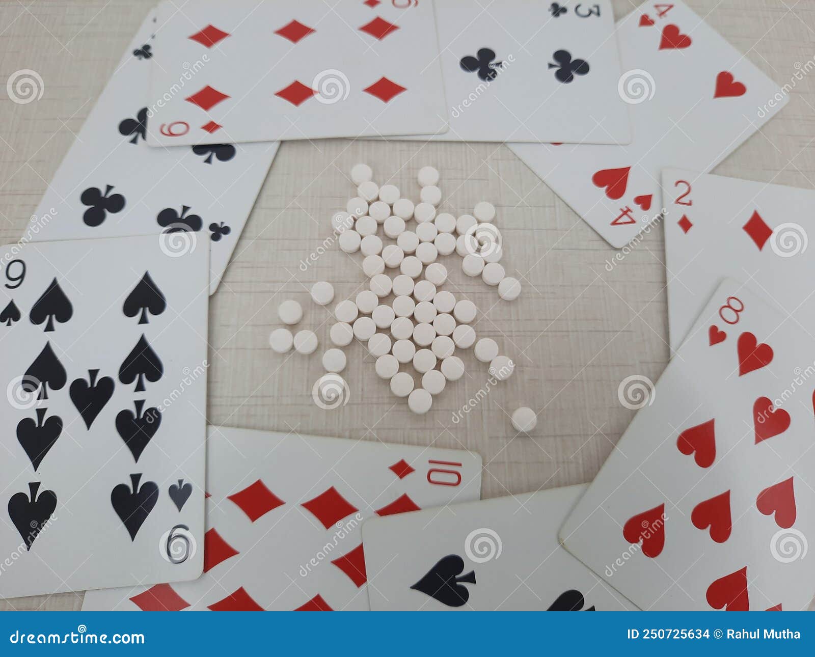 Deck of Playing Card with Tablets Stock Photo - Image of textile ...
