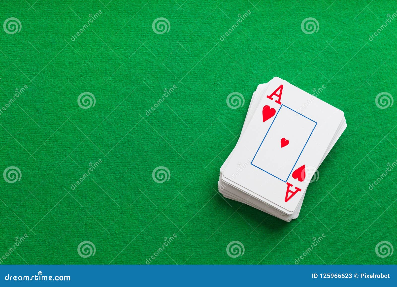 Deck of Cards on Card Table Stock Image - Image of recreational, green ...