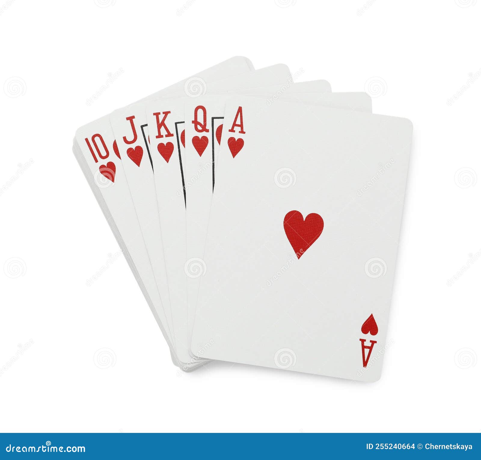 Deck of Playing Cards Isolated on White, Top View. Poker Game Stock ...