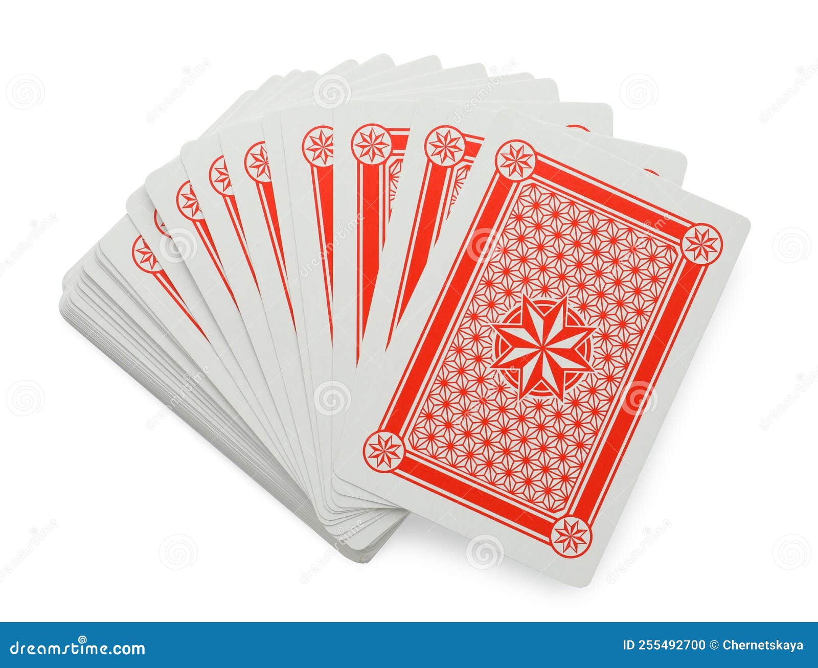 Deck of Playing Cards Isolated on White, Top View. Poker Game Stock ...