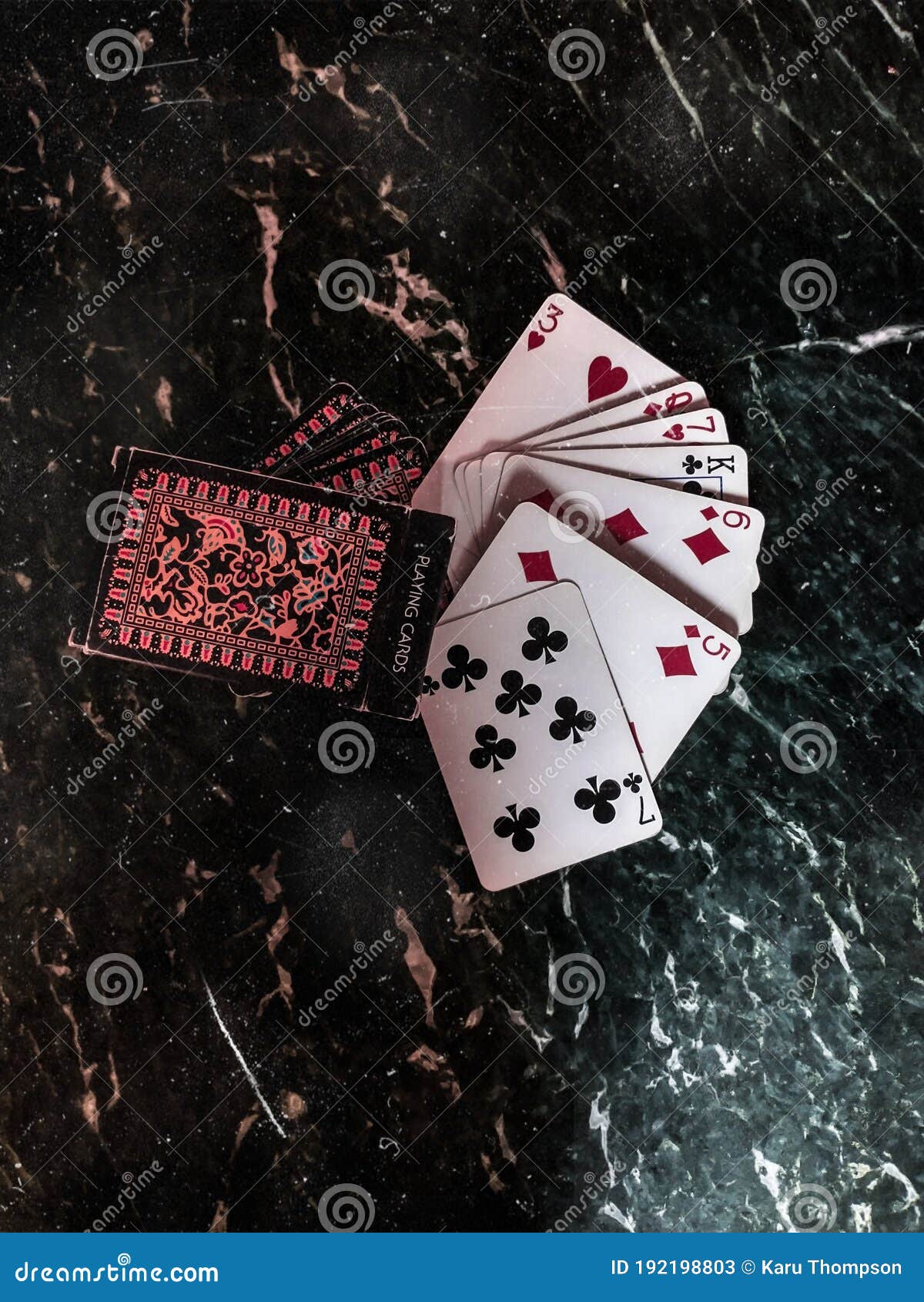 Deck of Playing Cards on a Table. Stock Image - Image of poster ...