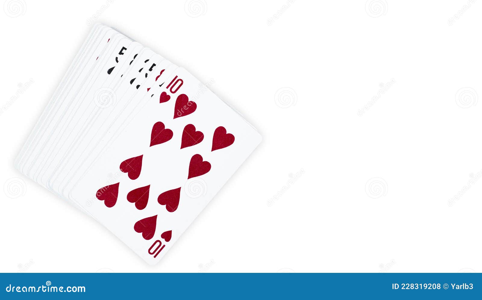 Deck of Playing Cards on White Isolated, Top View, Place for Text, Copy ...