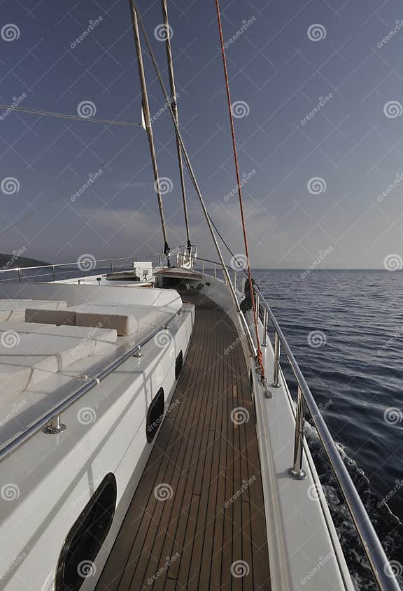 Deck of sailboat stock image. Image of nautical, travel - 24608437