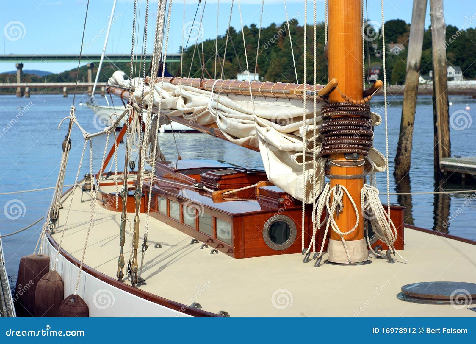 Deck of a small sailboat stock photo. Image of water - 16978912