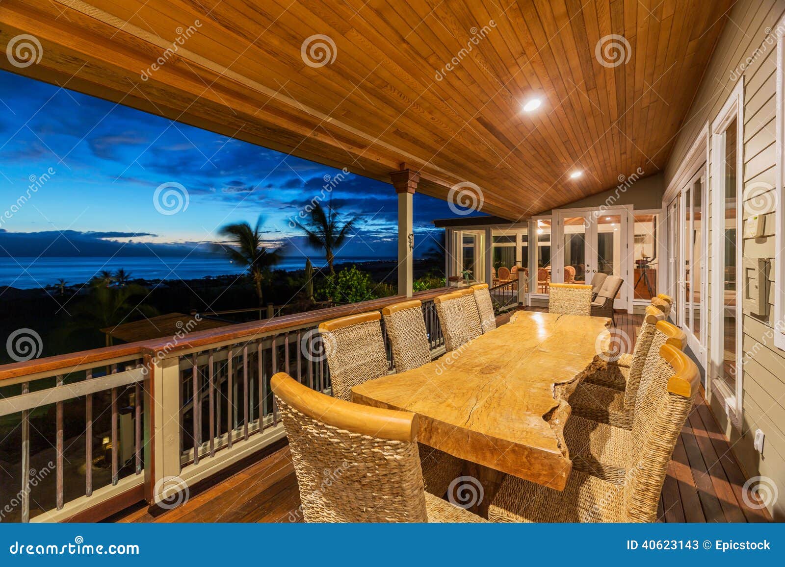 Deck with Sunset View stock image. Image of deck, dusk - 40623143