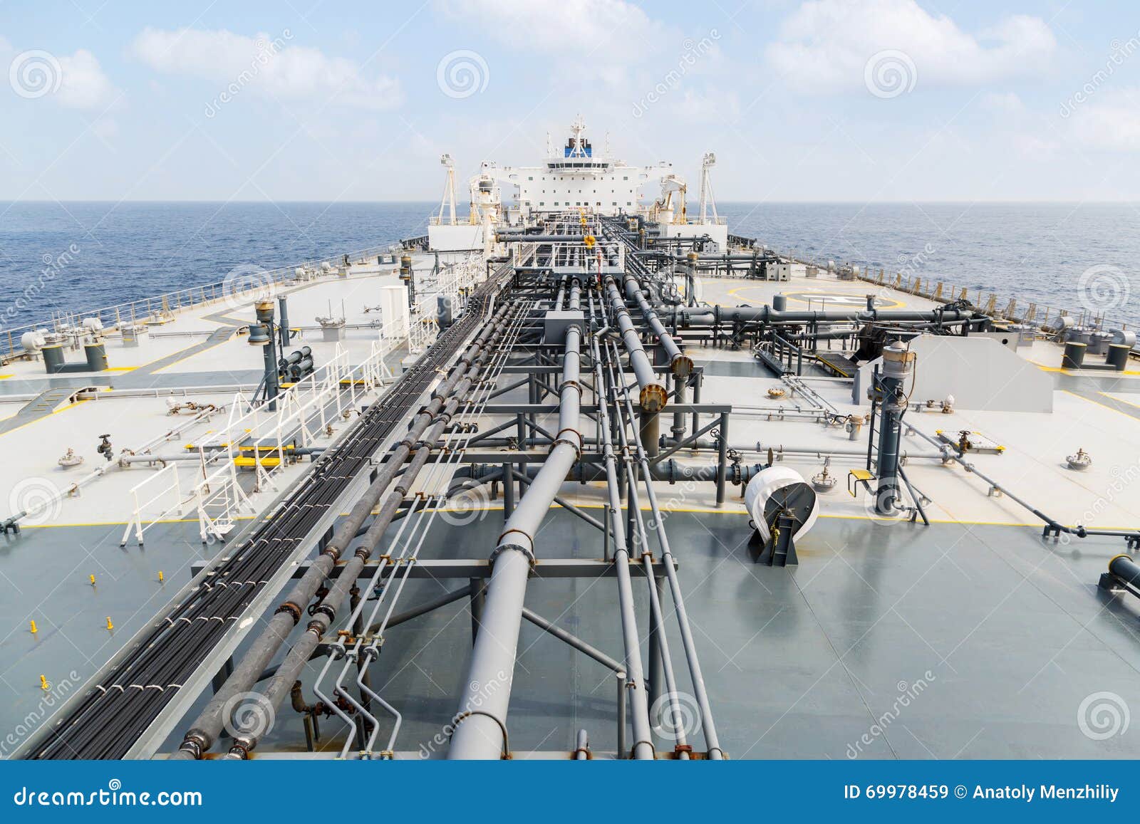 Deck of the Tanker - View from Foremast Stock Image - Image of ...