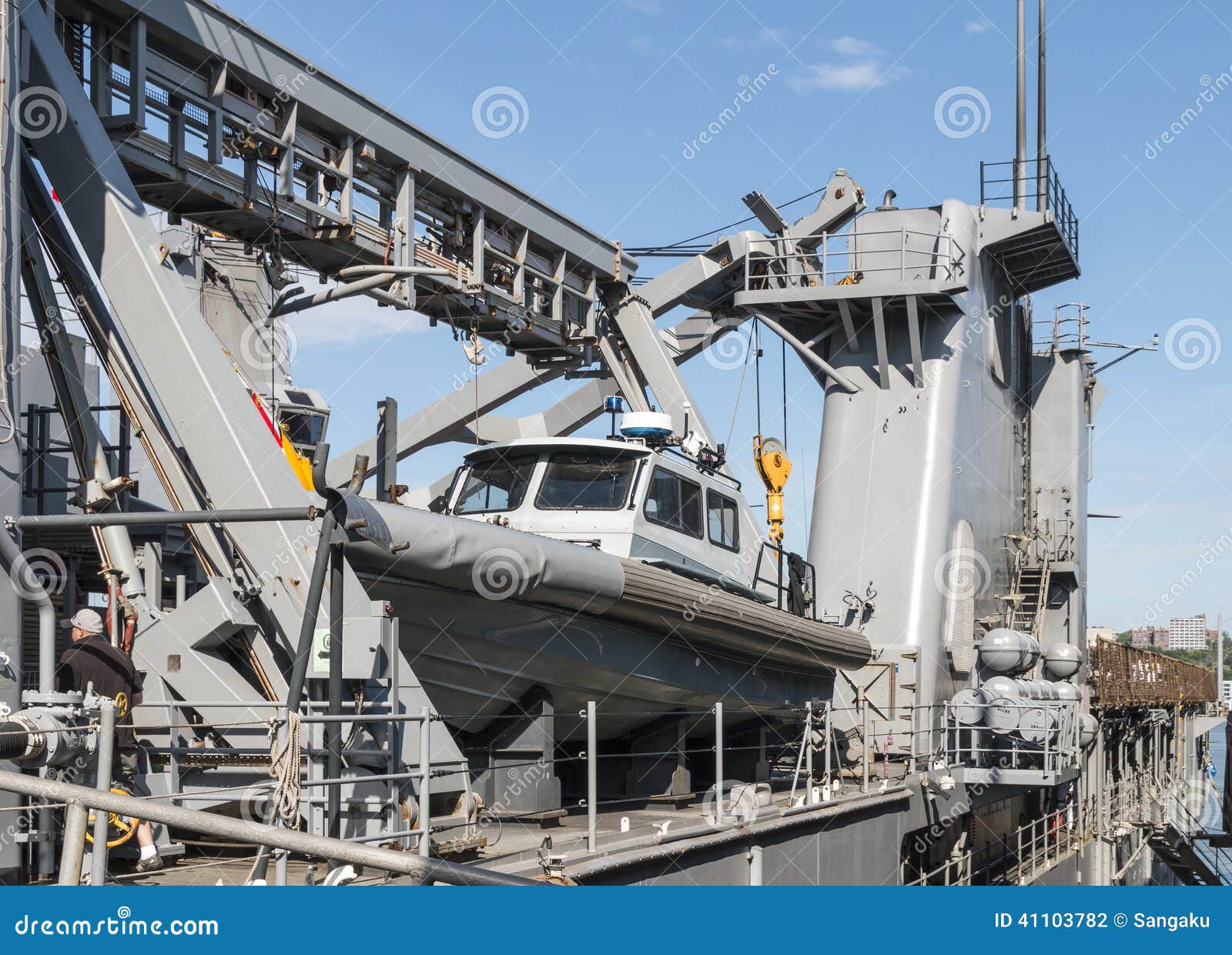 Deck of a US Navy Battleship Stock Photo - Image of vessel, ship: 41103782