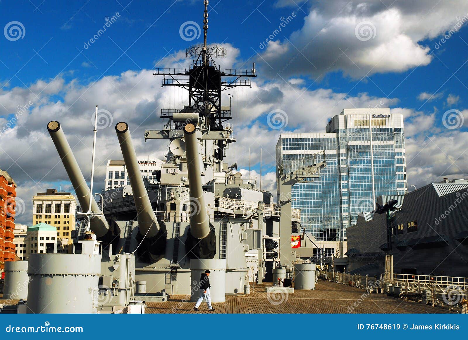 On the Deck of the USS Wisconsin, Editorial Stock Image - Image of city ...