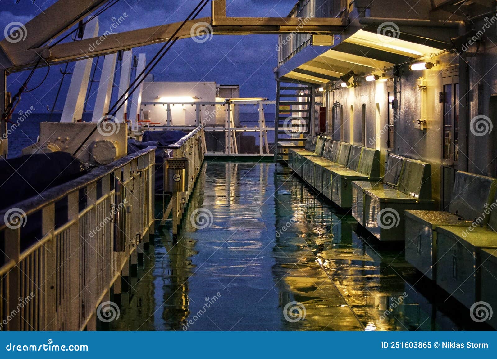 Decks on Cruise Ships during Rain Stock Image - Image of river, bridge ...