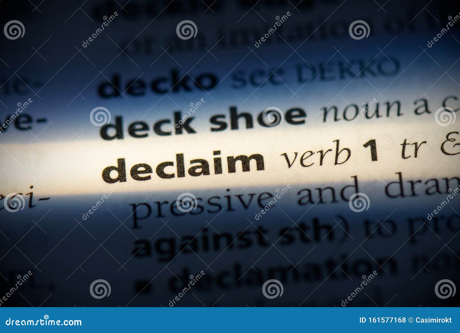 Declaim stock photo. Image of page, paper, printed, minimal - 161577168