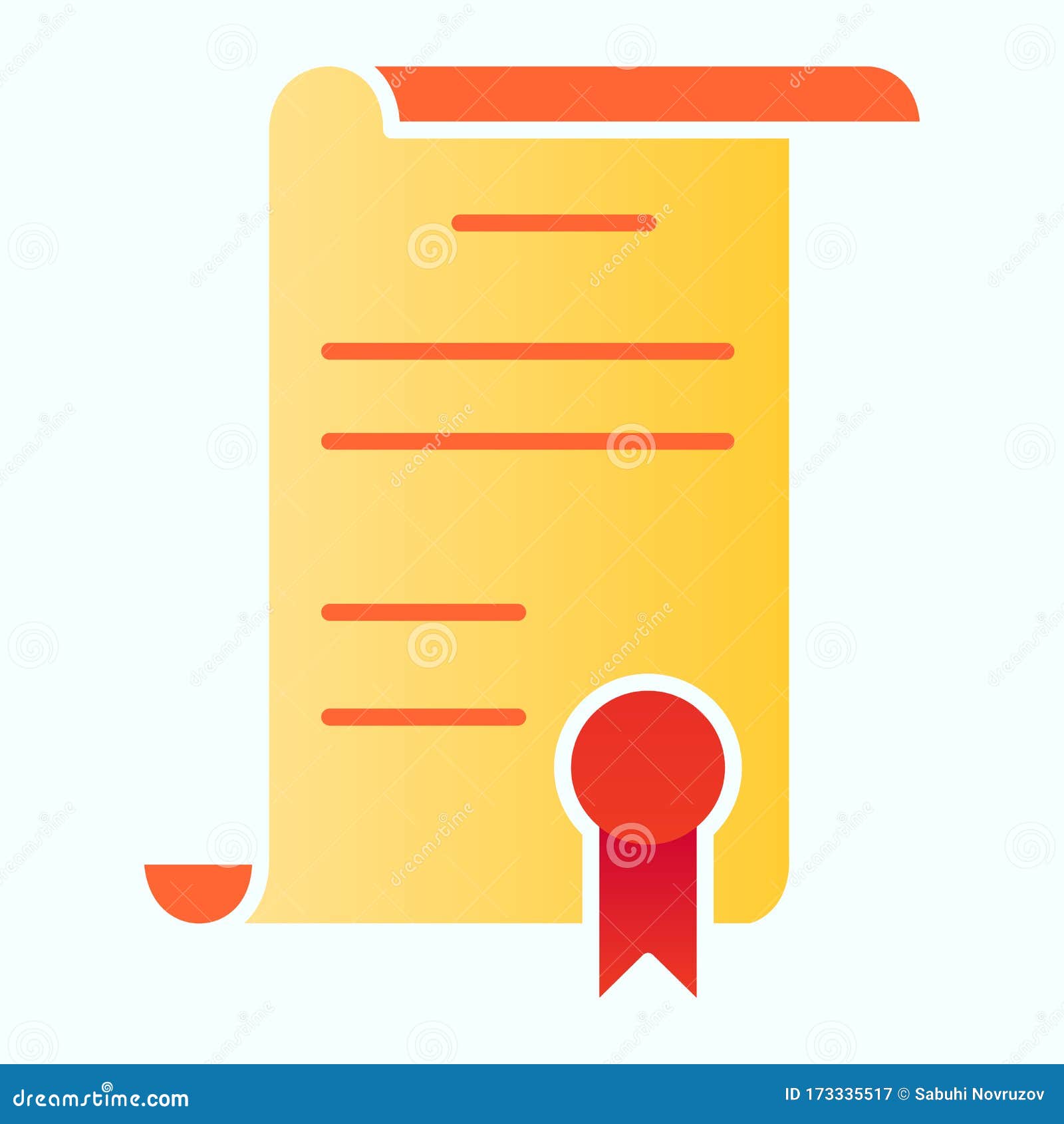 Declaration Flat Icon. American Document Vector Illustration Isolated ...