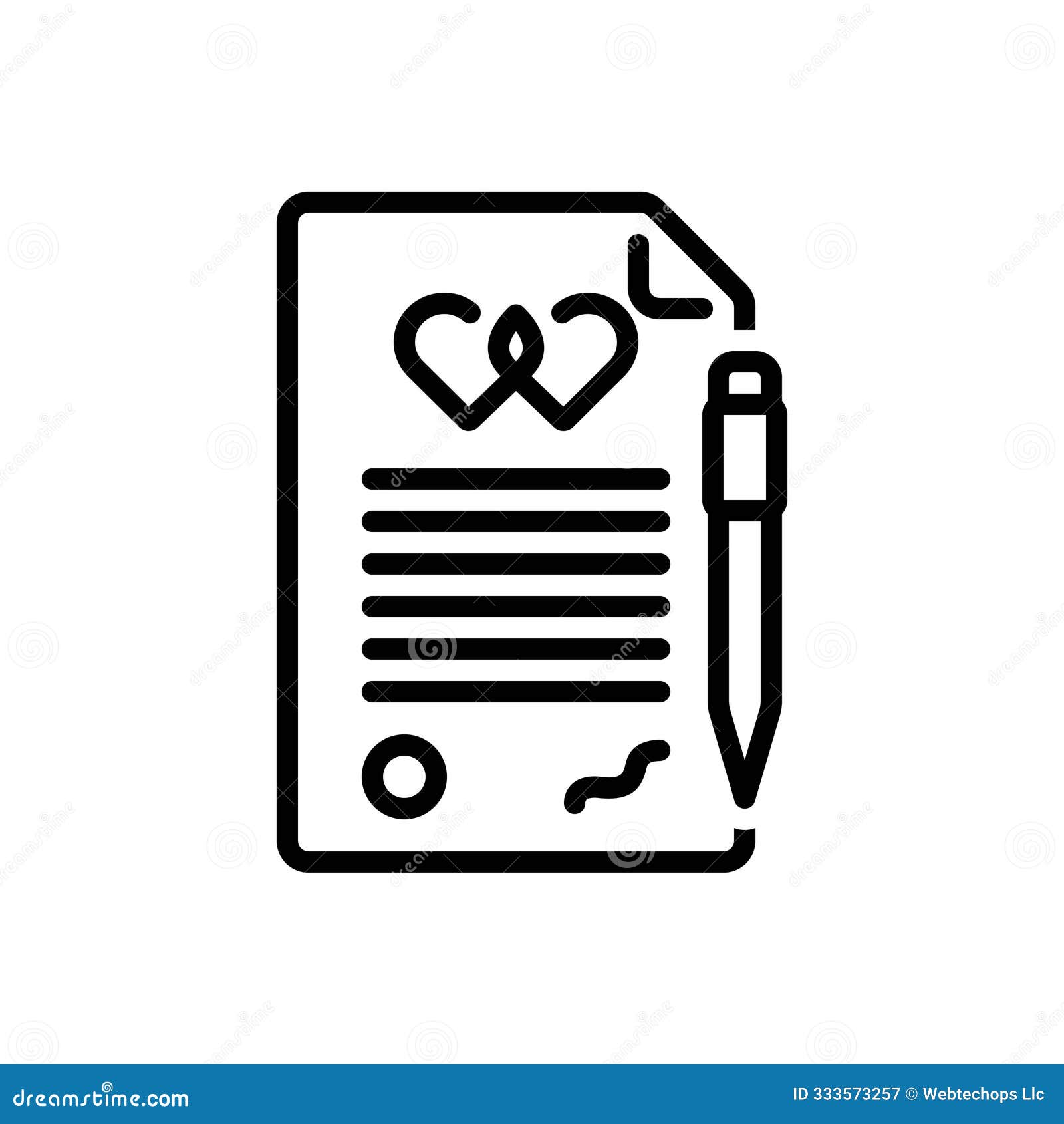 Black Line Icon for Declaration, Announcement and Marriage Stock ...