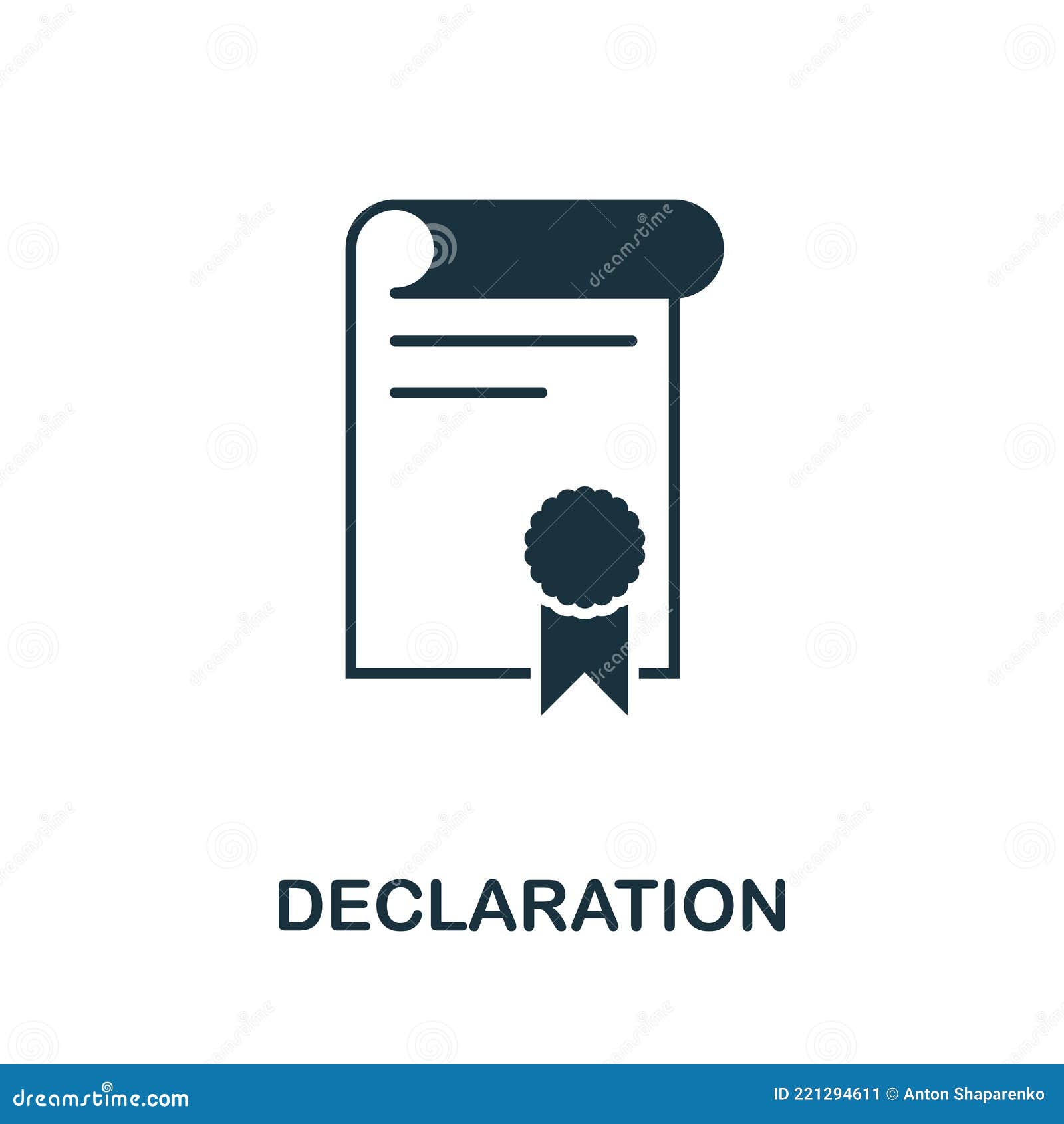 Declaration Icon. Simple Creative Element. Filled Monochrome ...