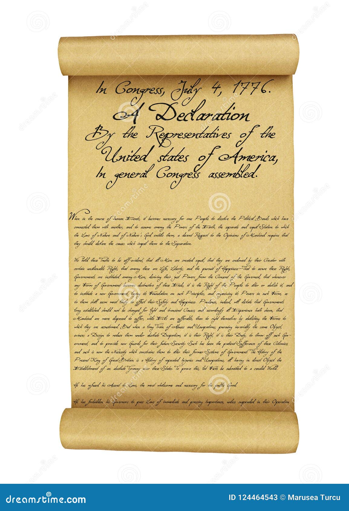 Declaration of Independence Isolated Stock Image - Image of isolated ...