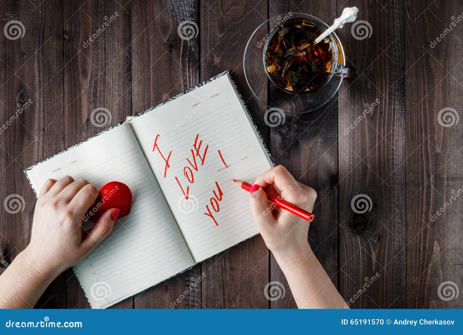 Declaration of love stock photo. Image of notebook, polish - 65191570