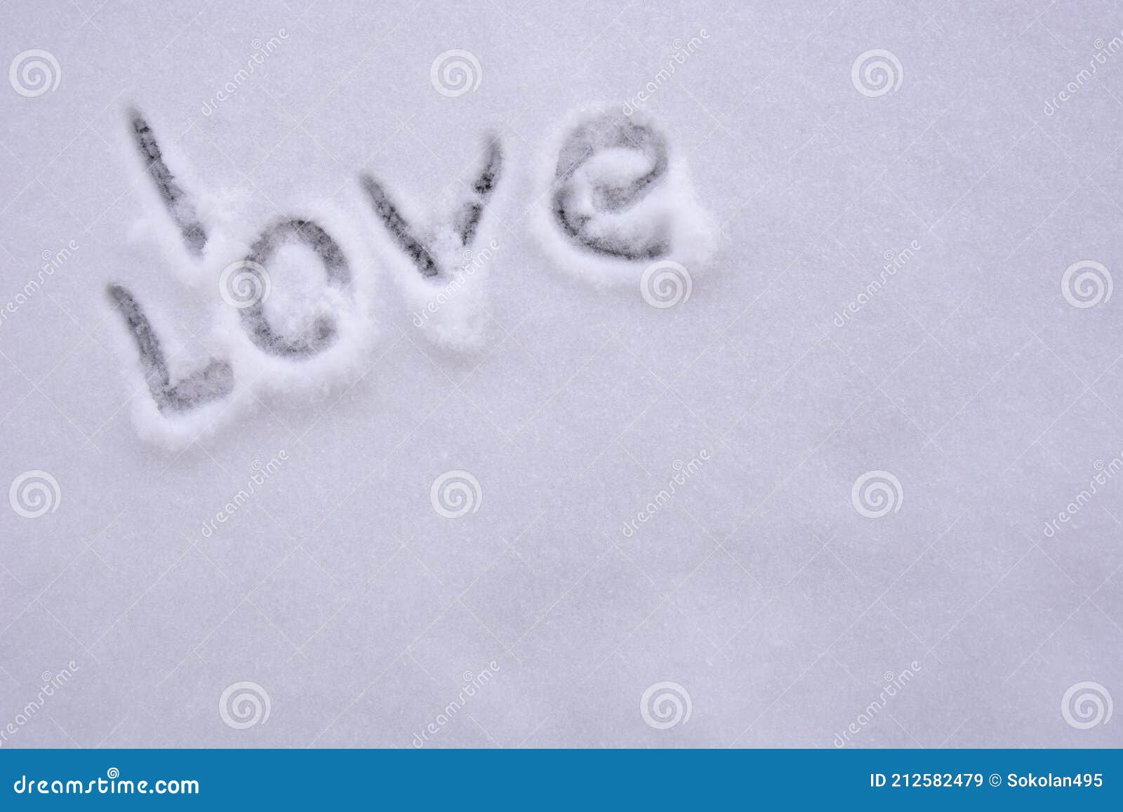 Declaration of Love in the Snow. Snowy Words of Love. I Love You Stock ...